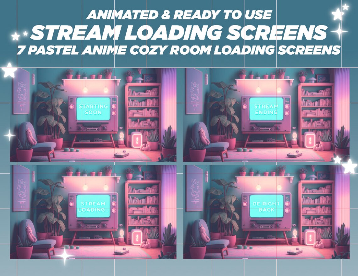 Cozy Anime Lofi Gameroom Animated Overlay Pack, Stream Pack, Twitch ...