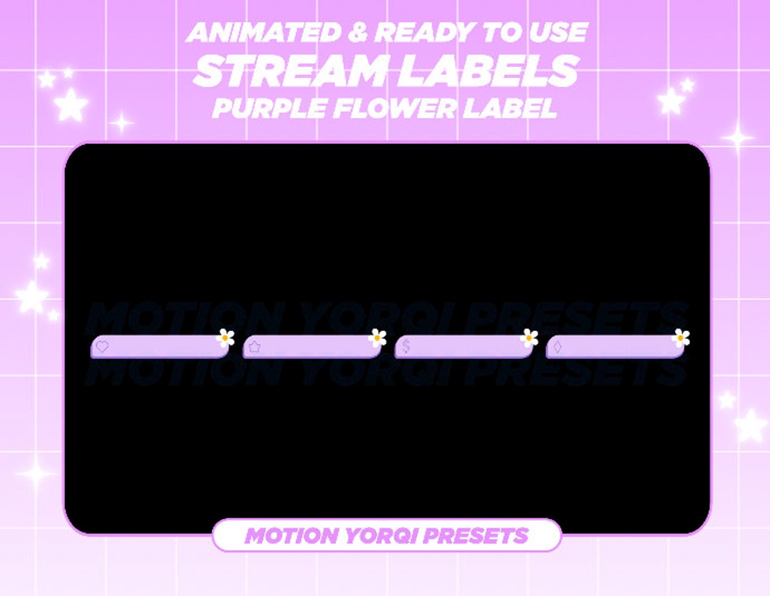 Animated Twitch Purple Flower Label Bar Stream Overlay,purple Flower ...