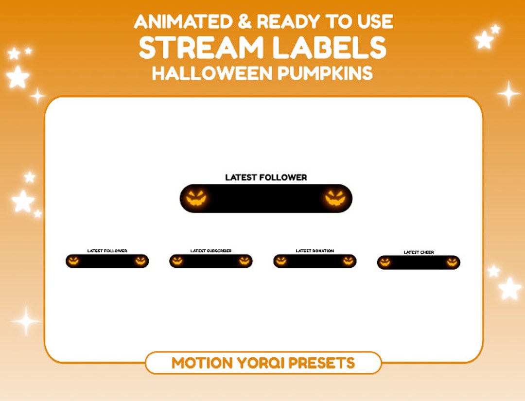Animated Twitch Halloween Pumpkin Label Bar, Stream Overlay, Pumpkin ...