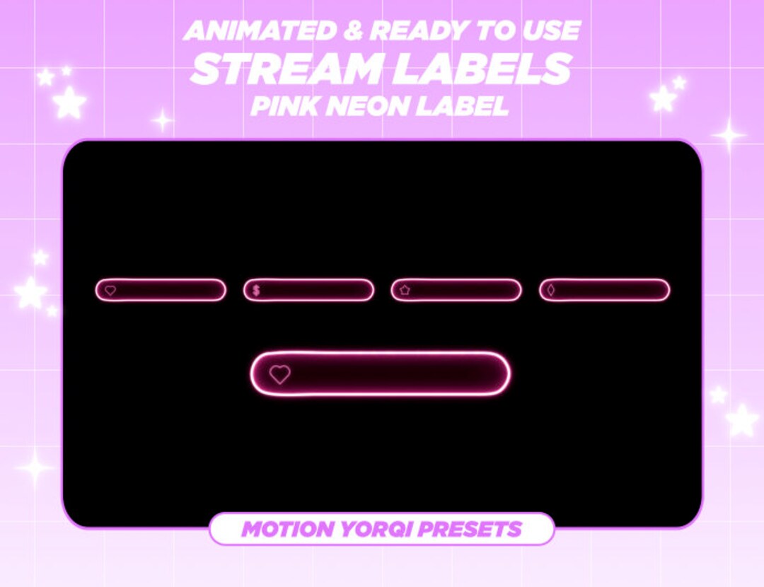 Animated Twitch Pink Neon Label Bar Stream Overlay, Neon Glow, Twitch ...
