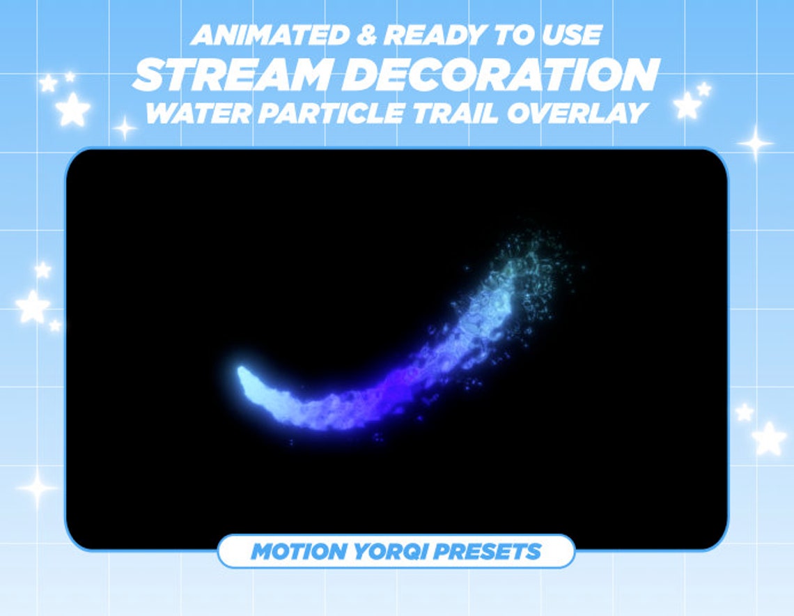 Animated Twitch Stream Blue Water Particle Trail Overlay, Ghost Trail ...