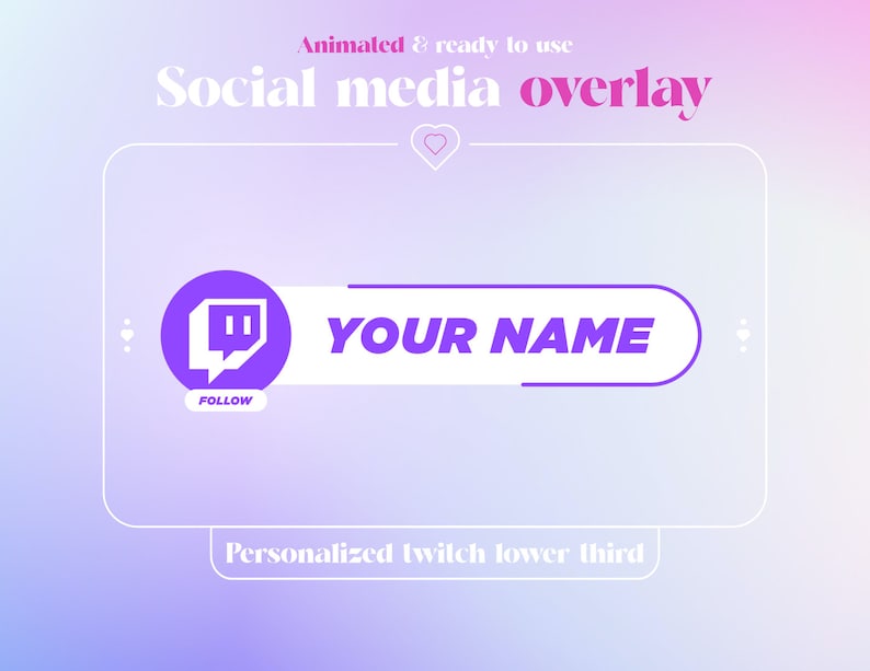 Animated Custom Twitch Lower Third: Personalized Social Media Streaming ...
