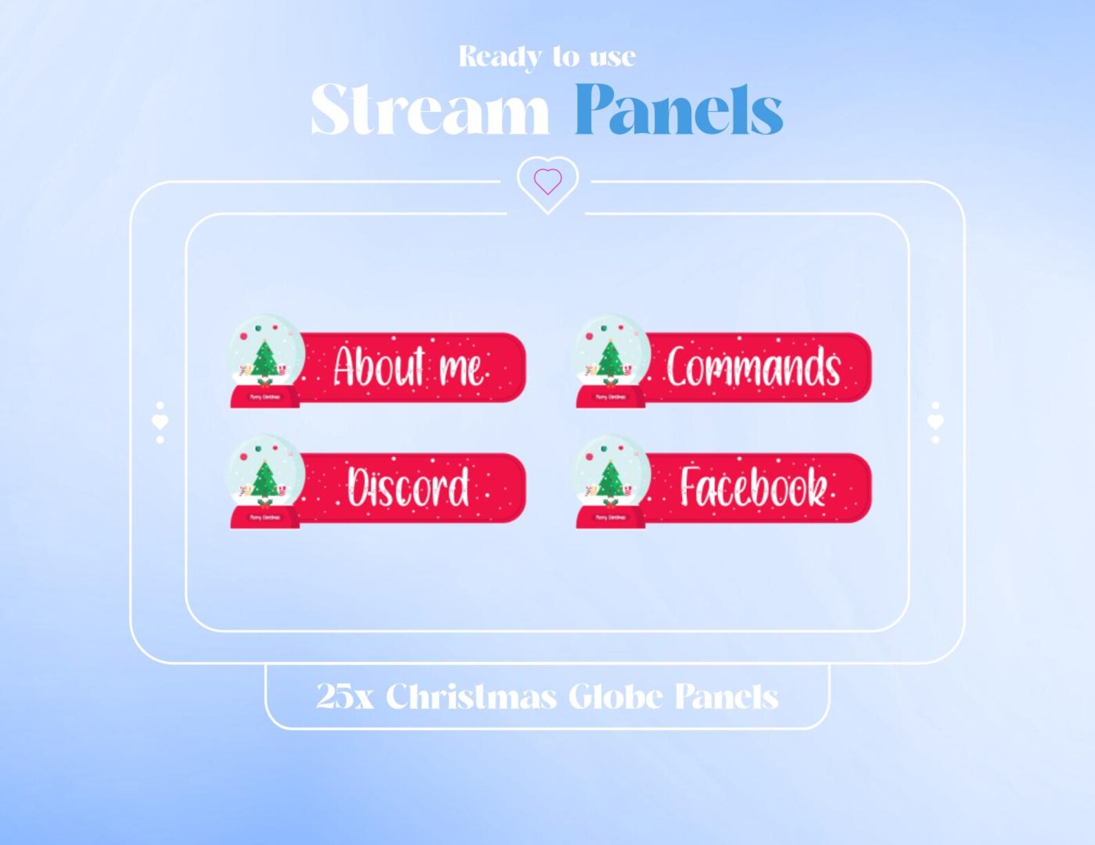 Christmas Snow Globe Twitch Panels: Festive Stream Overlay - Etsy