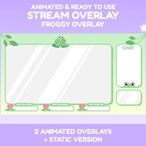 Cute Froggy Animated Overlay Stream Set Kawaii Twitch - Etsy