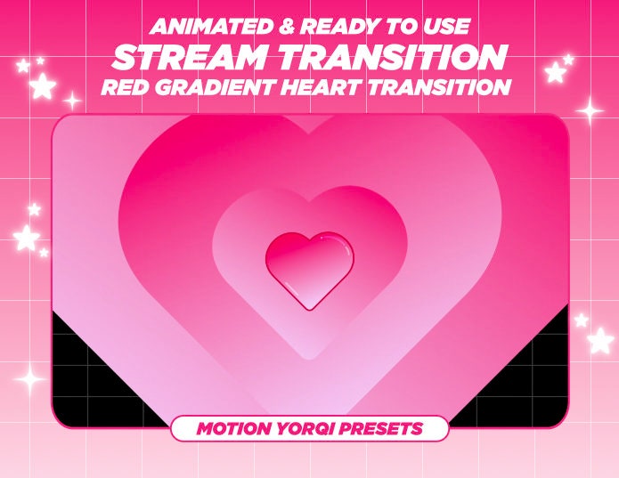 Animated Twitch Cute Red Gradient Heart Stinger Transition, Red ...