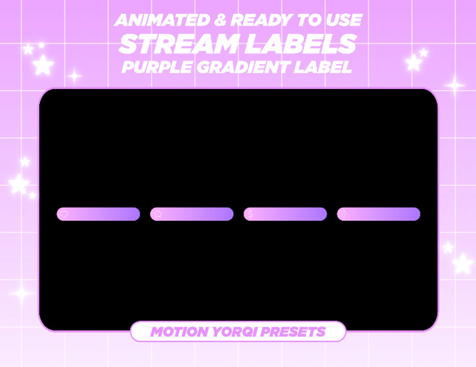 Animated Twitch Purple Gradient Label Bar Stream Overlay, Streamer ...
