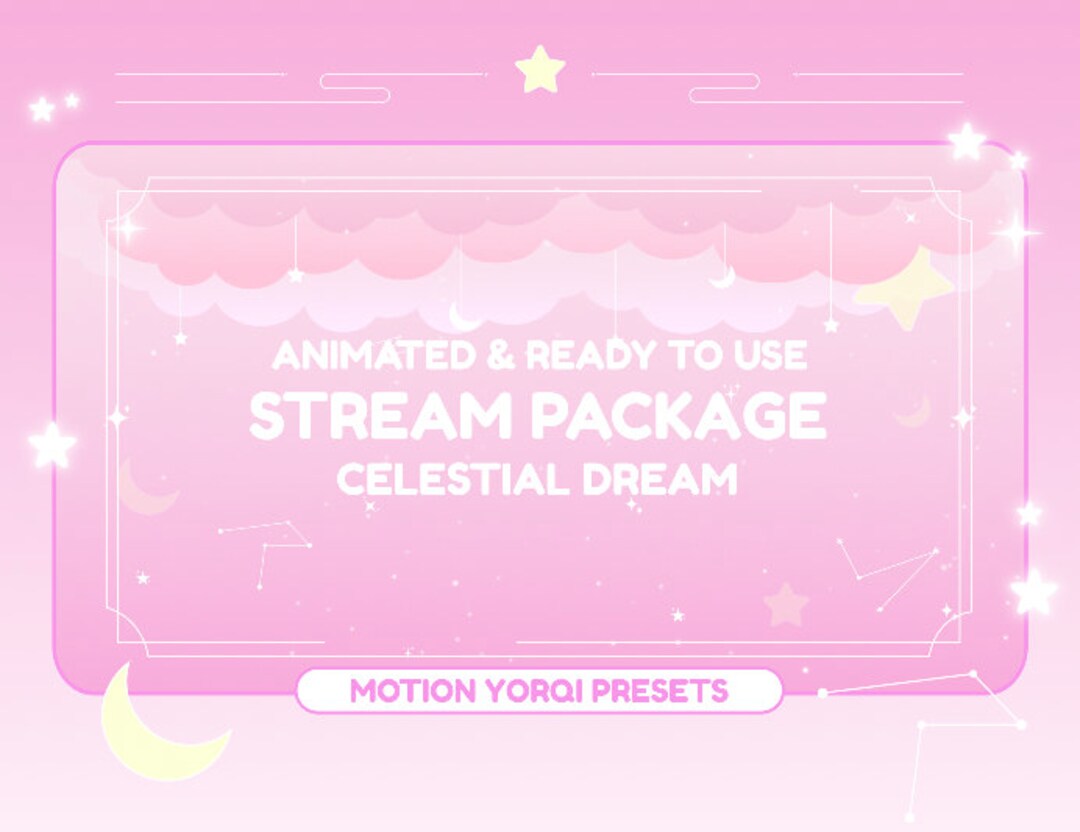 Pink Celestial Dream Animated Stream Overlay Pack Stream - Etsy