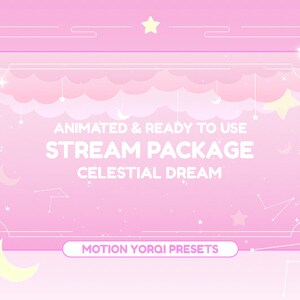 Pink Celestial Dream Animated Stream Overlay Pack Stream - Etsy