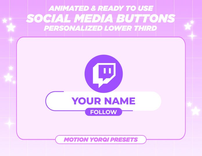 Animated Custom Lower Third Social Media Button Name, Youtube ...