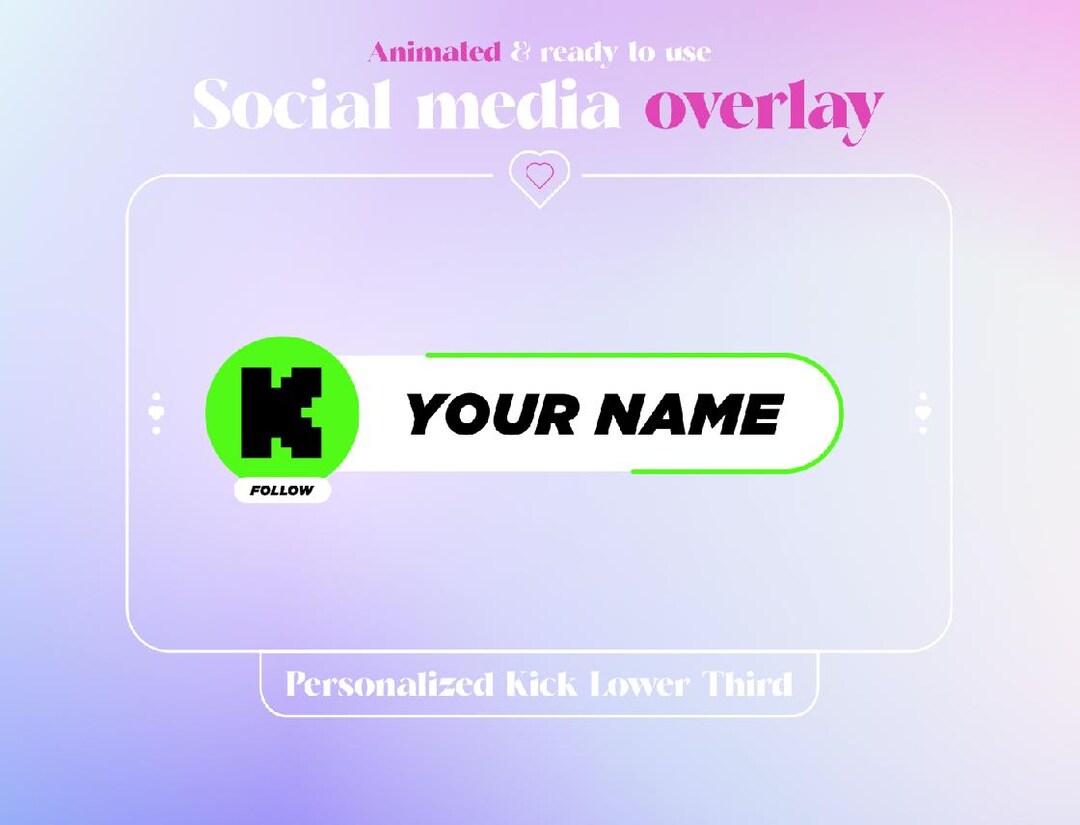 Animated Custom Kick Lower Third: Social Media Overlay - Etsy
