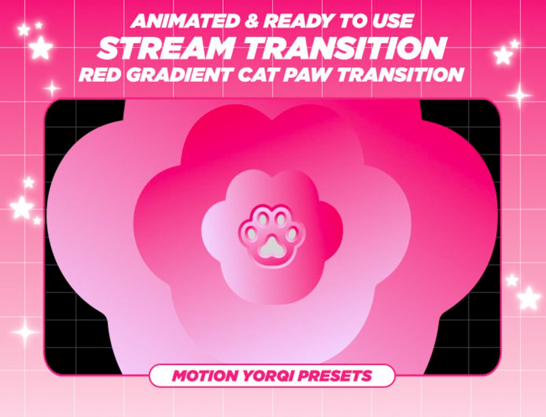 Animated Twitch Cute Cat Stinger Transition Red Gradient, Cute Twitch ...