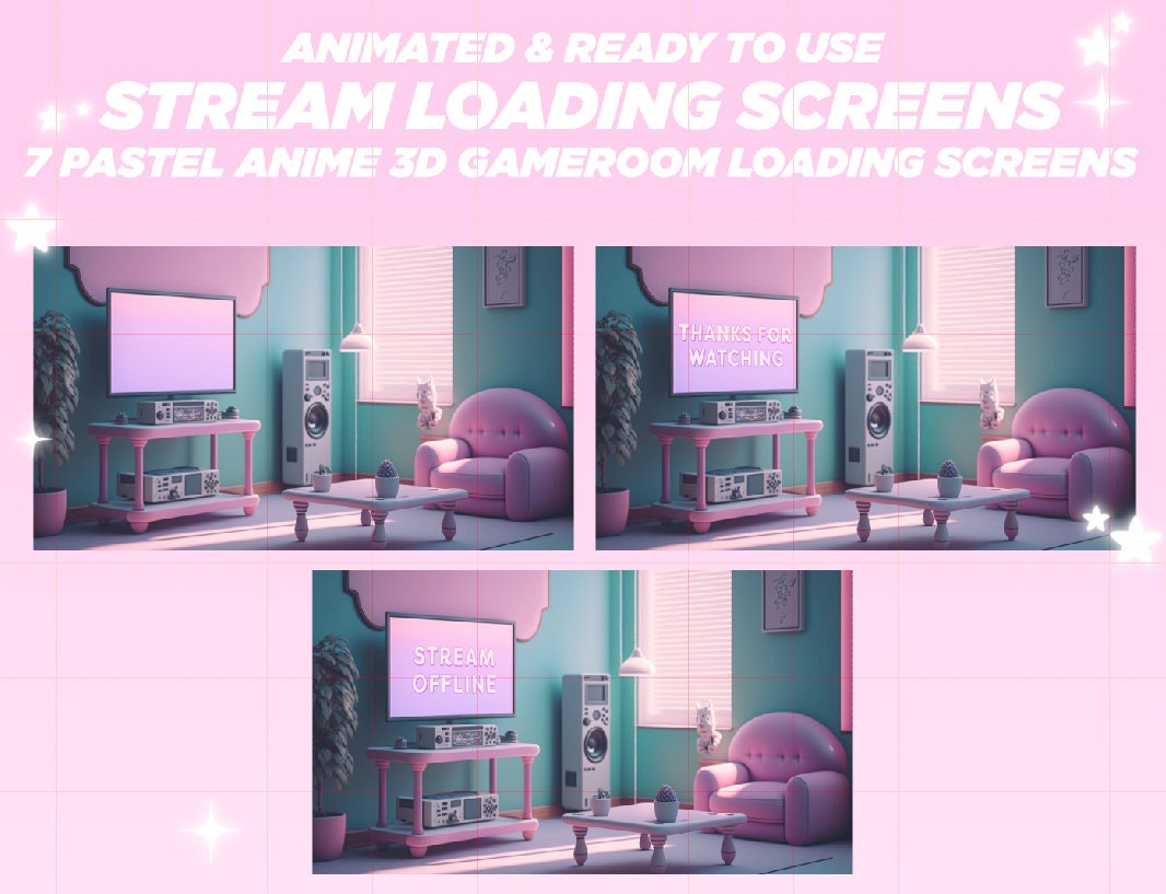 3D Anime Lofi Gameroom Animated Overlay Pack, Stream Pack, Twitch ...