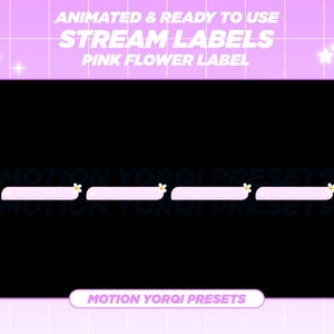 Animated Twitch Pink Flower Label Bar Stream Overlay, Pink Flower ...