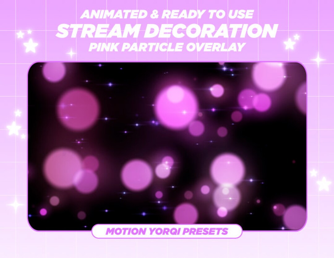 Animated Twitch Stream Pink Pretty Particle Overlay, Calming Particles, Twitch Add-on, Stream ...