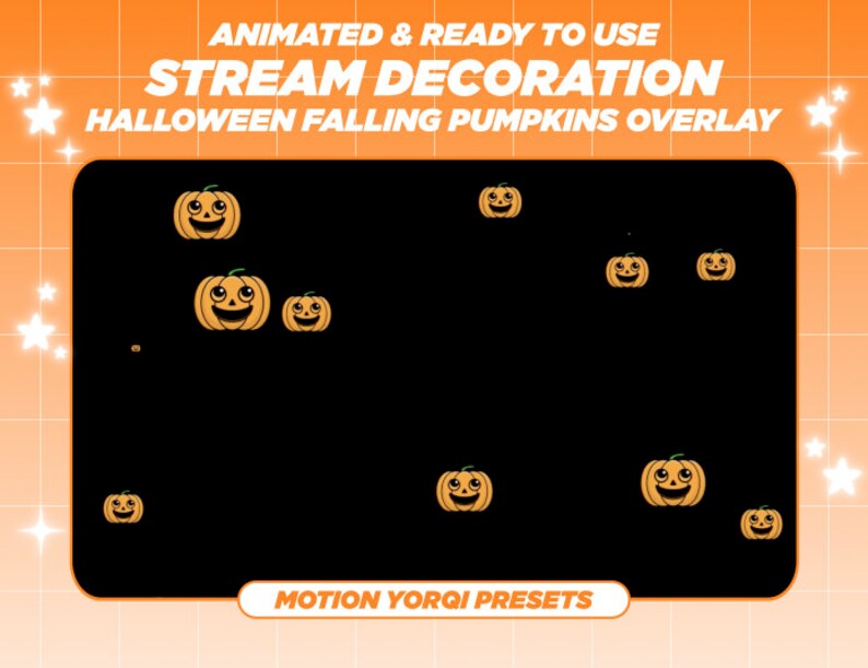 Animated Twitch Halloween Falling Pumpkins Overlay, Twitch Add-on ...