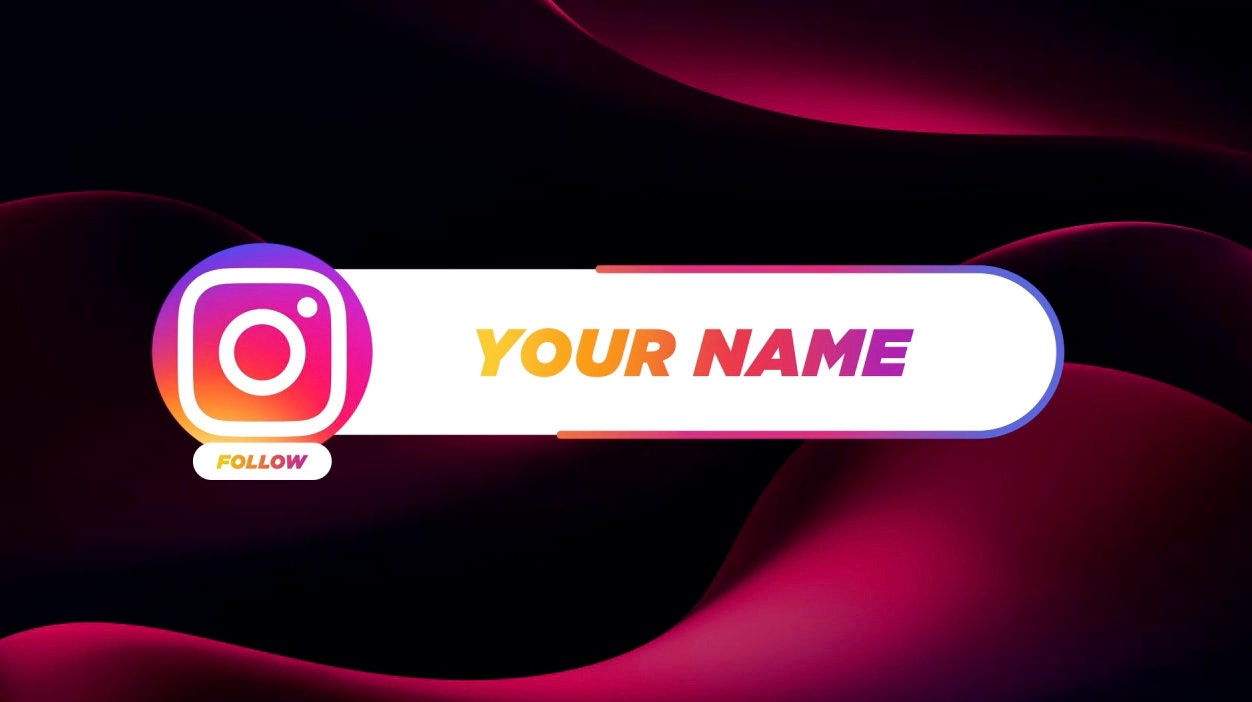Animated Custom Lower Third Social Media Button Name for Youtube, Instagram, Twitter, Twitch ...