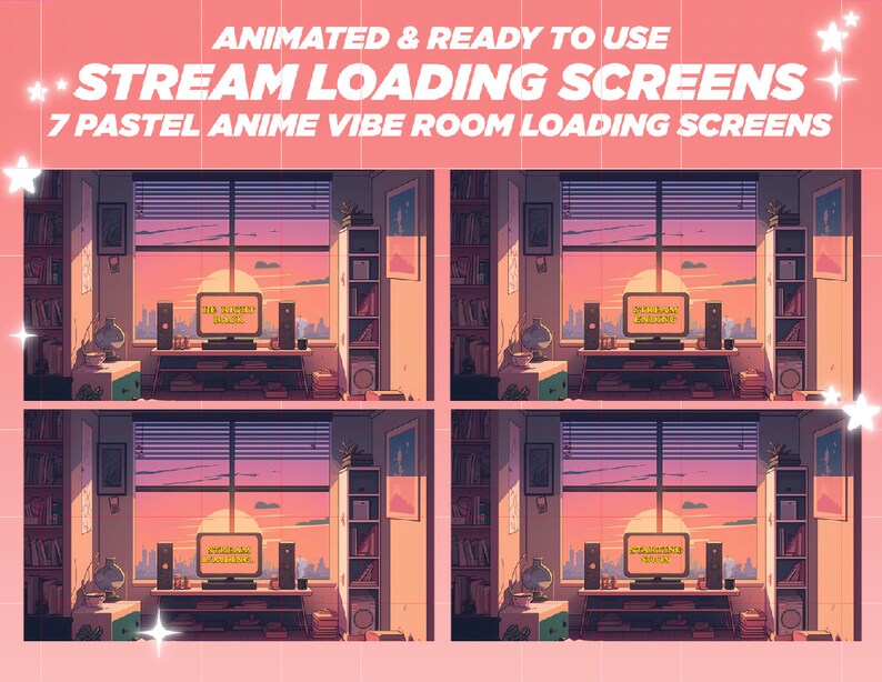 Chill Anime Lofi Room Animated Overlay Pack, Stream Pack, Twitch ...