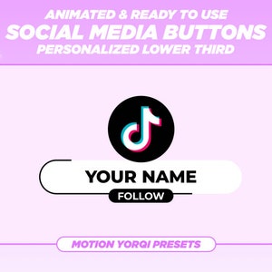 Animated Custom Lower Third Social Media Button Name Youtube - Etsy