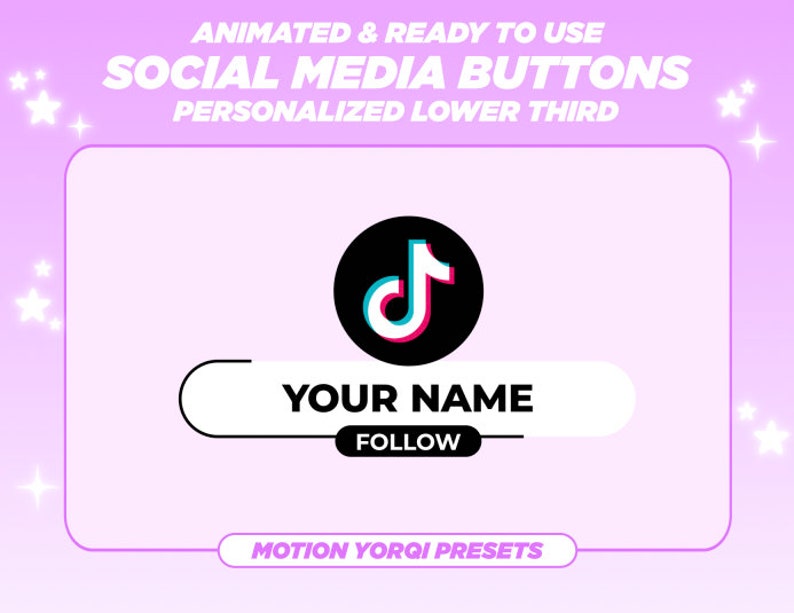 Animated Custom Lower Third Social Media Button Name Youtube - Etsy