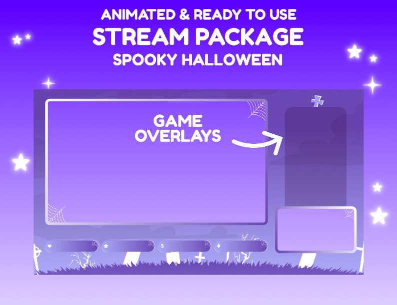 Spooky Halloween Animated Stream Overlay Pack Ghost - Etsy