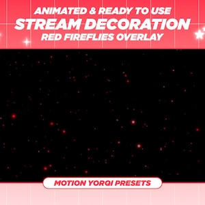 Animated Twitch Stream Red Fireflies Particle Background Overlay, Stream Decoration, Twitch ...