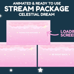 Pink Celestial Dream Animated Stream Overlay Pack Stream - Etsy
