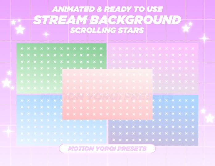 6 Animated Stars Stream Background Decoration, Stars Twitch Stream ...