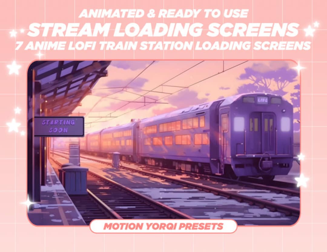 Anime Lofi Train Station Animated Overlay Pack, Stream Pack,twitch ...