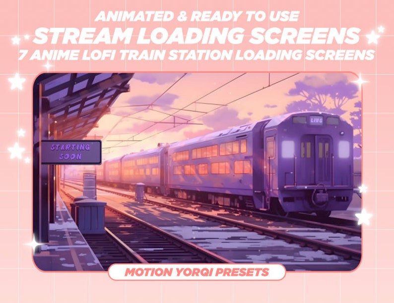 Anime Lofi Train Station Animated Overlay Pack, Stream Pack,twitch ...