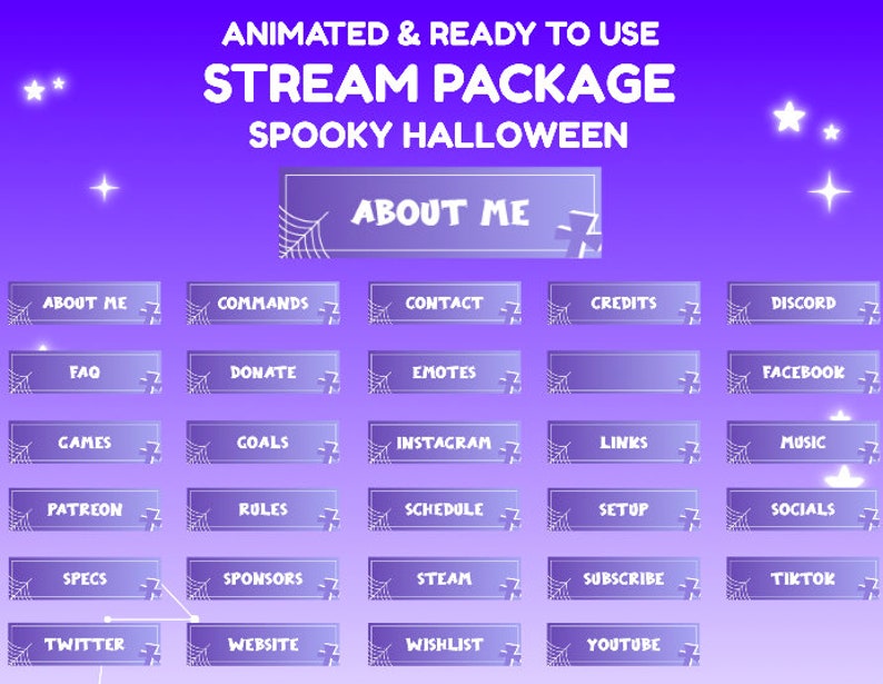Spooky Halloween Animated Stream Overlay Pack Ghost - Etsy