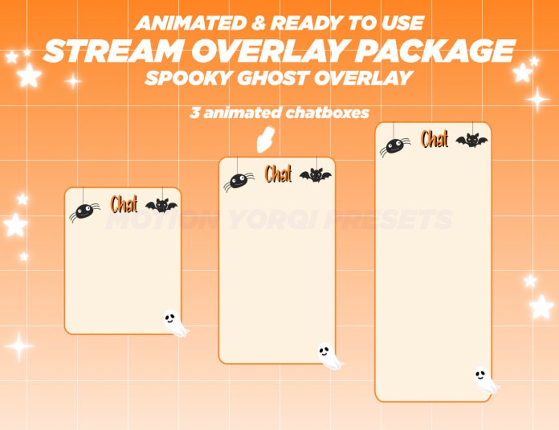 Animated Twitch Spooky Ghost Halloween Overlay Package Ghost - Etsy
