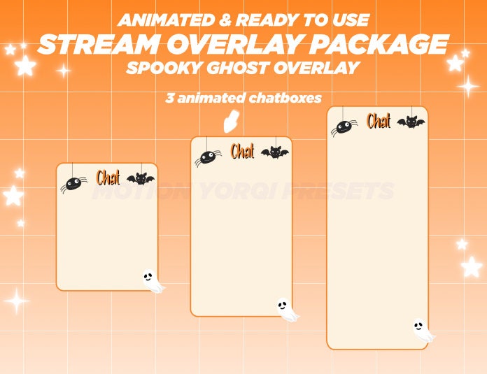 Animated Twitch Spooky Ghost Halloween Overlay Package Ghost - Etsy