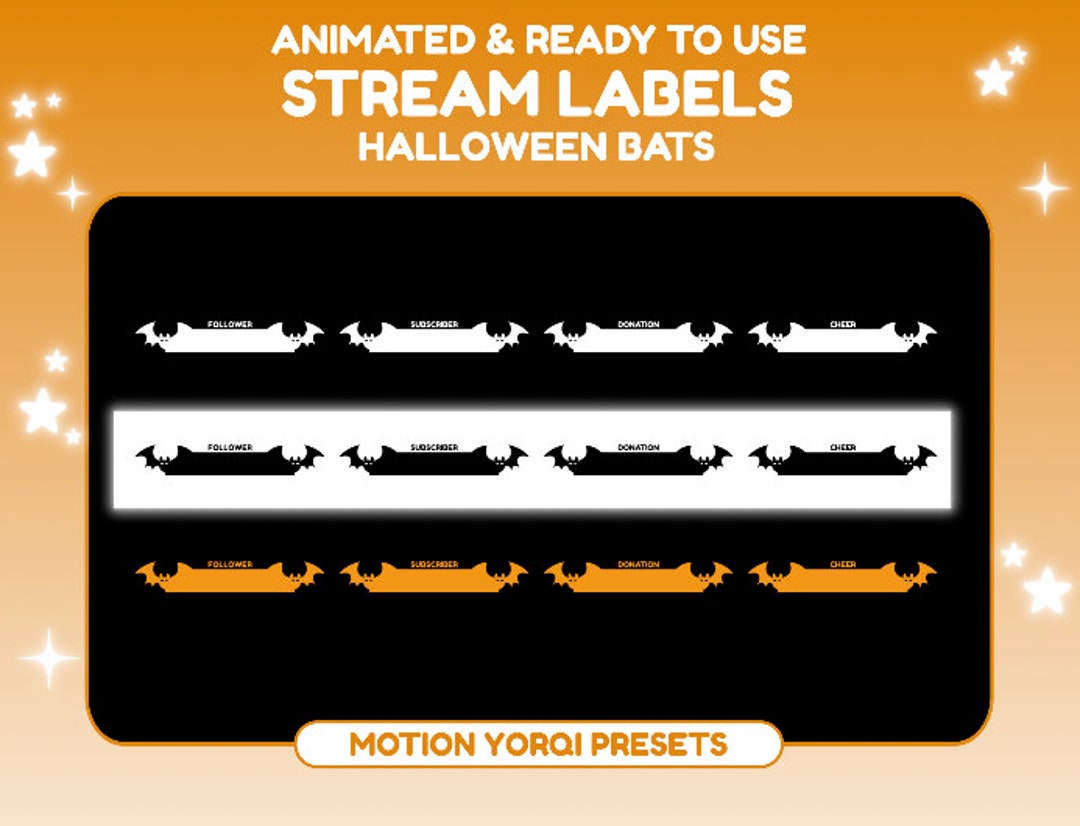 Animated Twitch Halloween Bats Label Bar Stream Overlay - Etsy