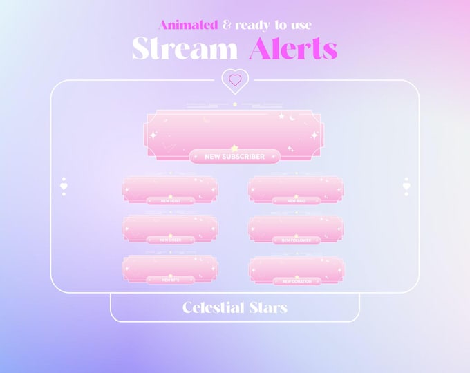 Animated Angel Alerts, Twitch, Stream Alerts, Pink Theme, Halo, Kawaii ...