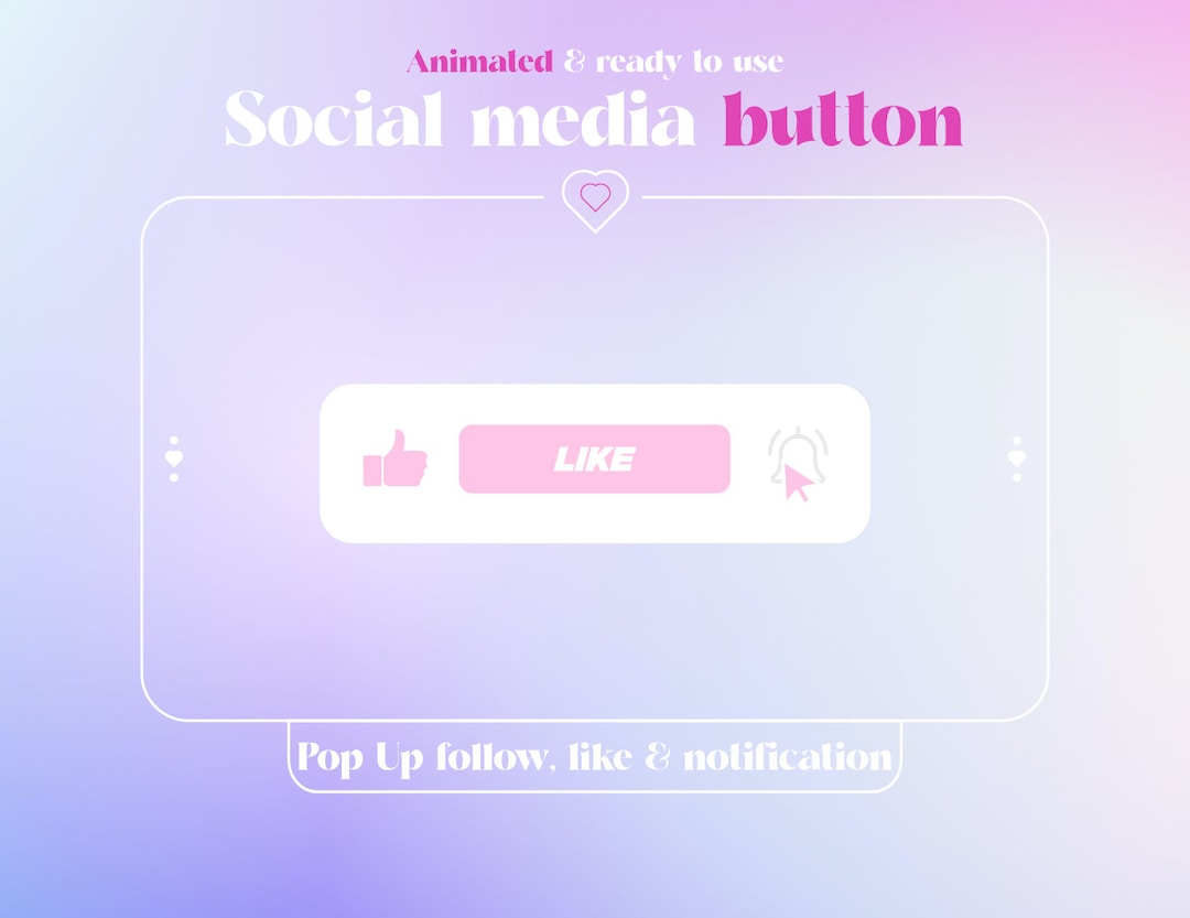 Animated Custom Follow Social Media Button Pop up / Like / Notification ...