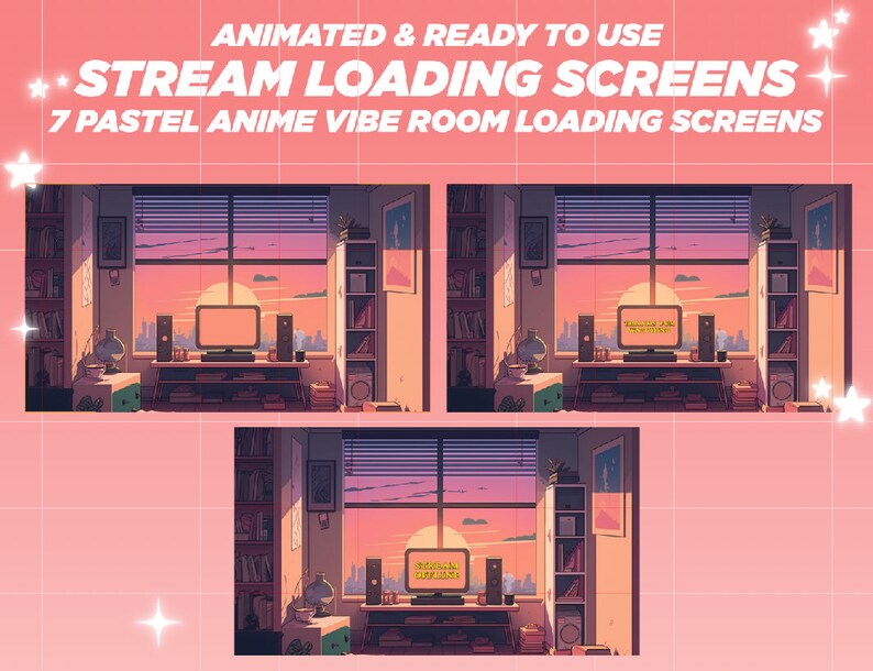 Chill Anime Lofi Room Animated Overlay Pack, Stream Pack, Twitch ...
