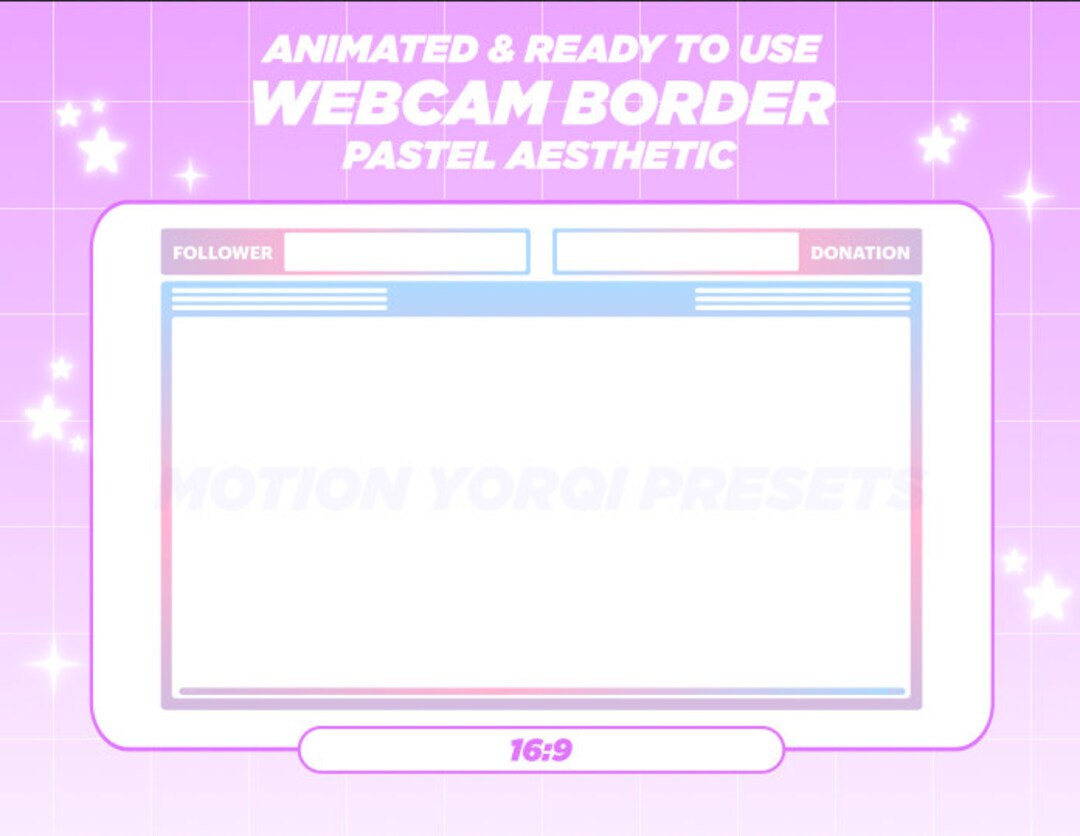 Animated Pastel Twitch Webcam Overlay: Streamer Graphics - Etsy