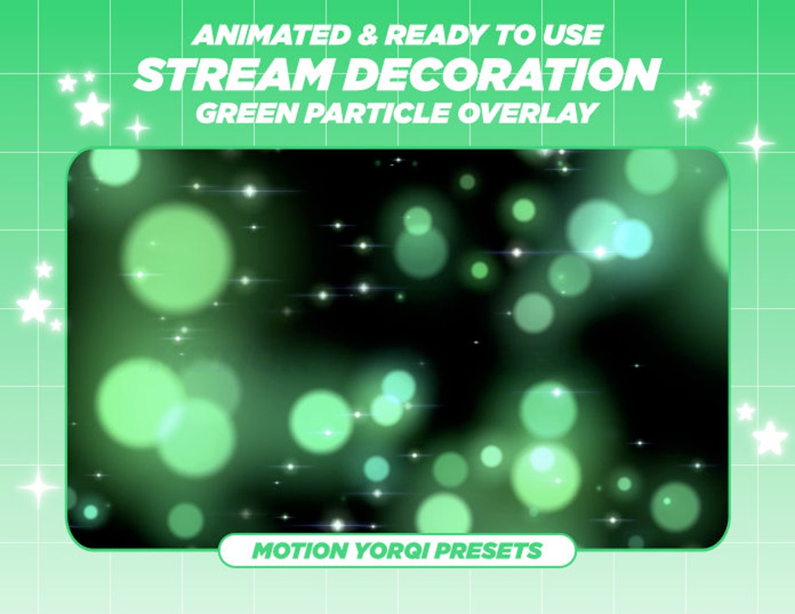 Animated Twitch Stream Green Pretty Particle Overlay Calming - Etsy