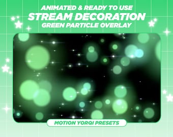 Animated Twitch Stream Green Falling Particle Overlay, Kawaii, Vtuber, Twitch Add-on, Stream ...
