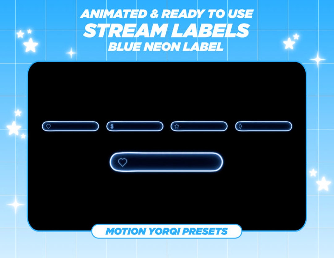 Animated Twitch Blue Neon Label Bar Stream Overlay, Neon Glow, Twitch ...