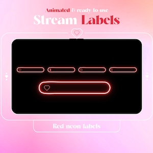 Animated Stream Red Neon Label Bar / Neon Glow / Stream Overlay ...