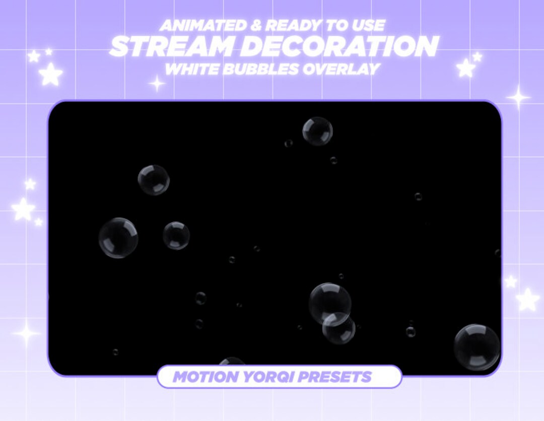 Animated Twitch Stream White Bubbles Particle Overlay, Floating Water ...