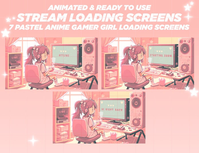 Pastel Anime Gamer Girl Animated Overlay Pack Stream Pack - Etsy Canada