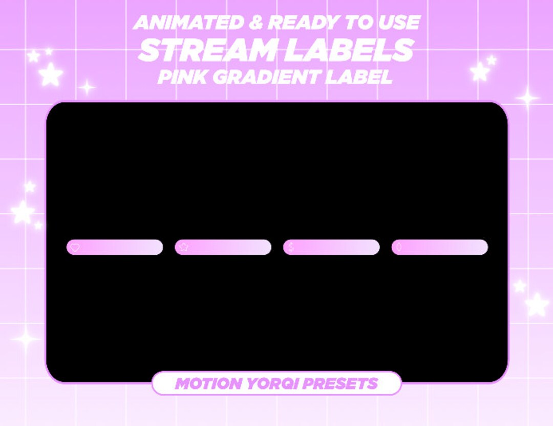 Animated Twitch Pink Gradient Label Bar Stream Overlay, Streamer ...