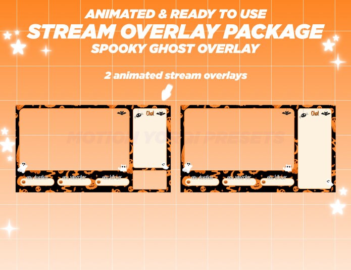 Animated Twitch Spooky Ghost Halloween Overlay Package Ghost - Etsy
