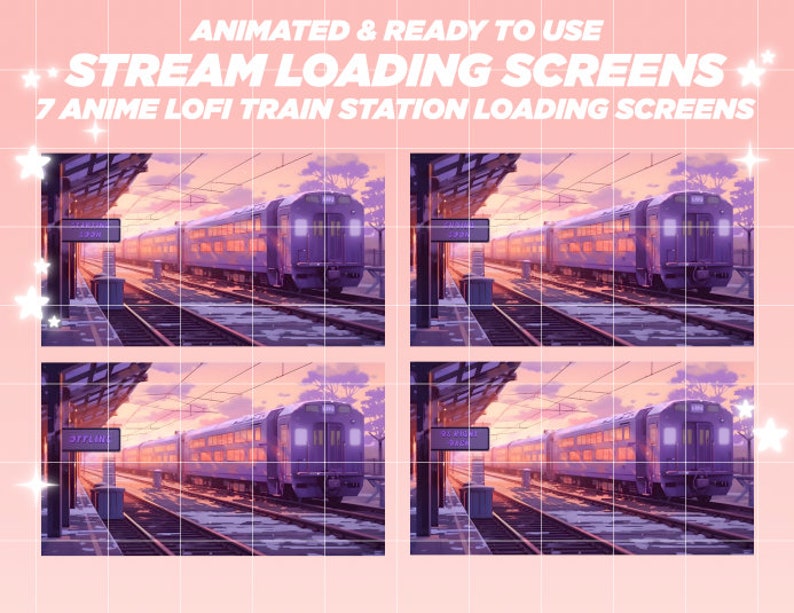 Anime Lofi Train Station Animated Overlay Pack, Stream Pack,twitch ...