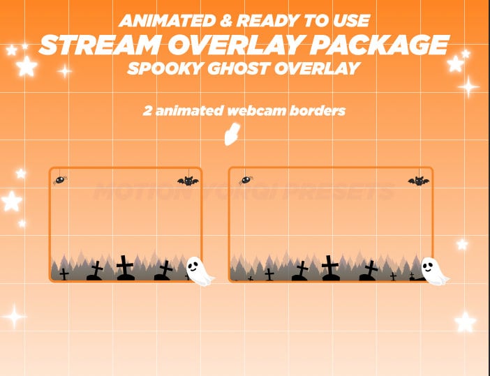 Animated Twitch Spooky Ghost Halloween Overlay Package Ghost - Etsy