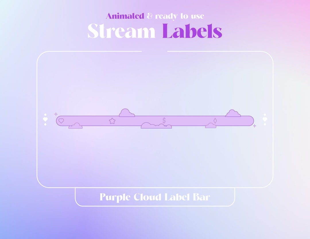 Animated Twitch Purple Clouds Label Bar Overlay - Etsy