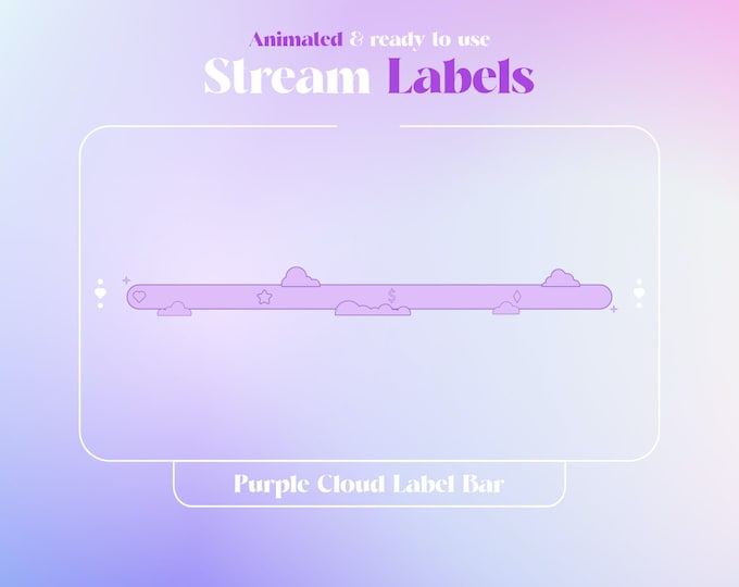 Cloud Animated Stream Overlay Label Pack | Ready to Use | Twitch ...