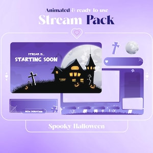Spooky Halloween Animated Stream Pack: Twitch Overlays, Alerts, Scenes ...